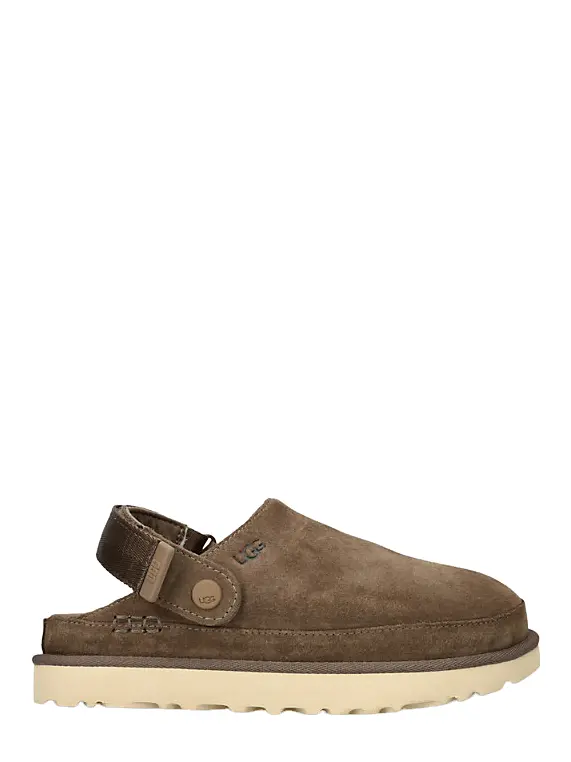 UGG Logo-embossed Suede Clogs - Dark Brown