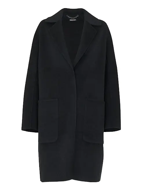Whistles Revere-collar Wool-blend Coat - Black