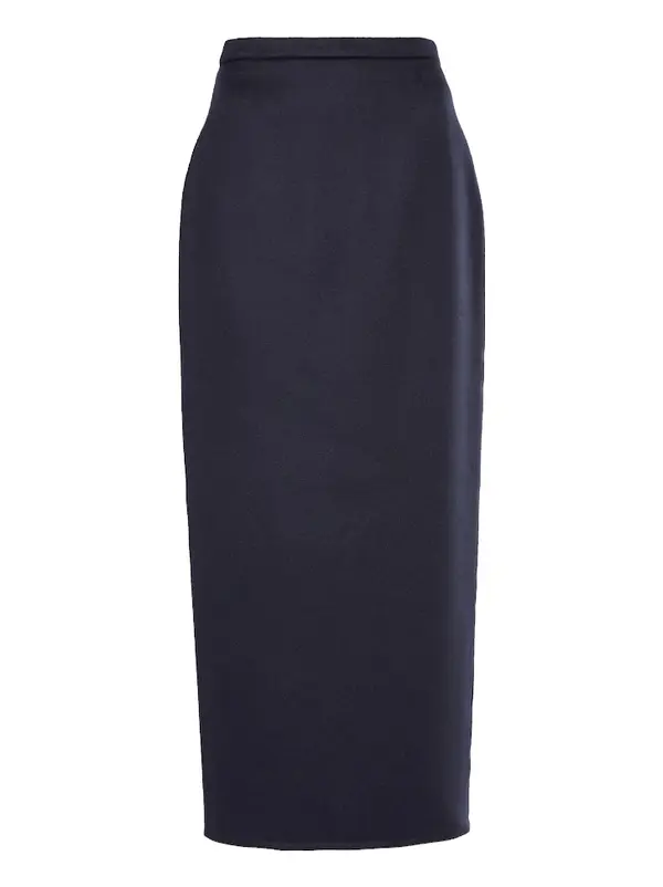 Max Mara Palo Camel Hair Pencil Skirt - Blue