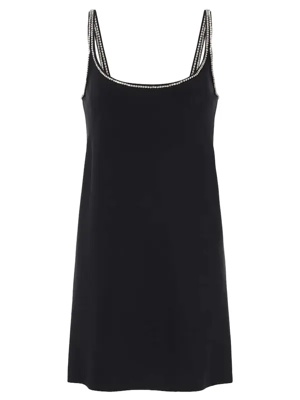 Sportmax Abetone Embellished Cady Slip Dress - Black