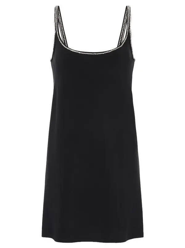 Sportmax Abetone Embellished Cady Slip Dress - Black