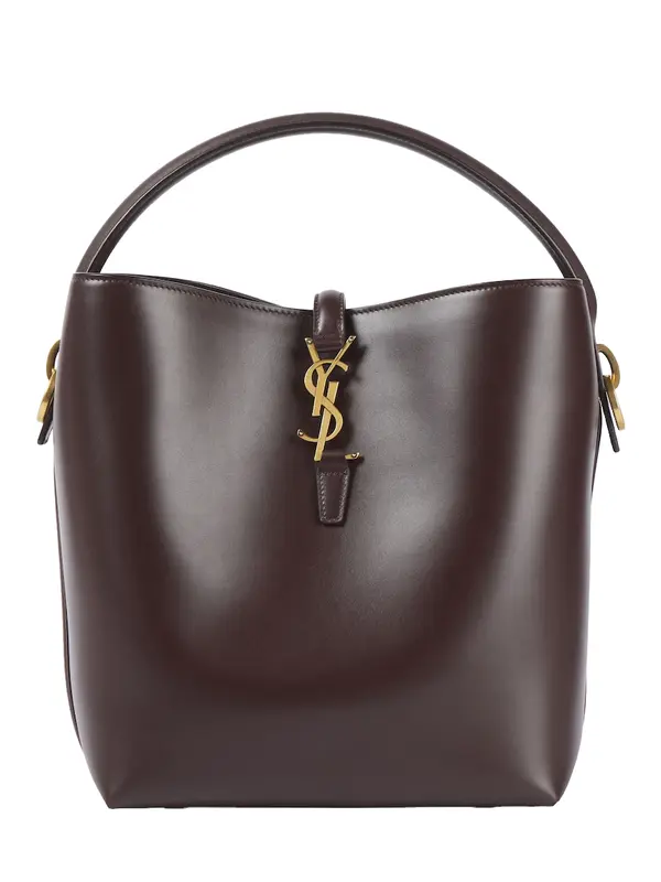 Saint Laurent Le 37 Leather Bucket Bag - Brown