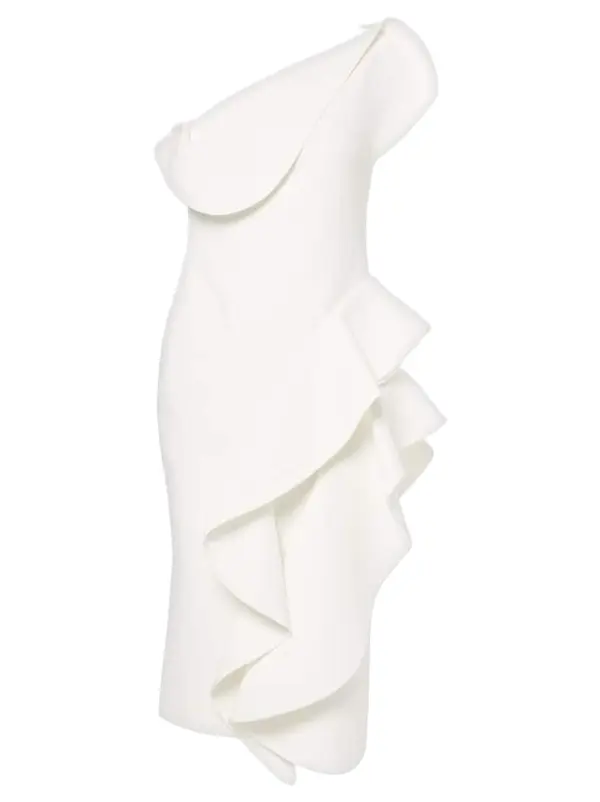 Maticevski Bridal Rhythm Ruffled Midi Dress - White