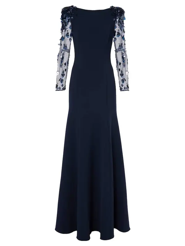 Jenny Packham Midnight Embellished Gown - Blue