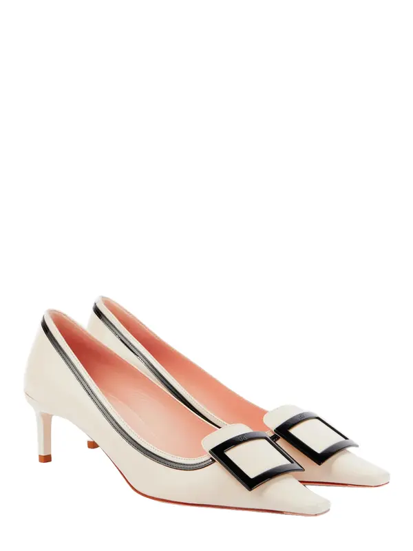 ROGER VIVIER Viv' Canard 55 Leather Pumps - White