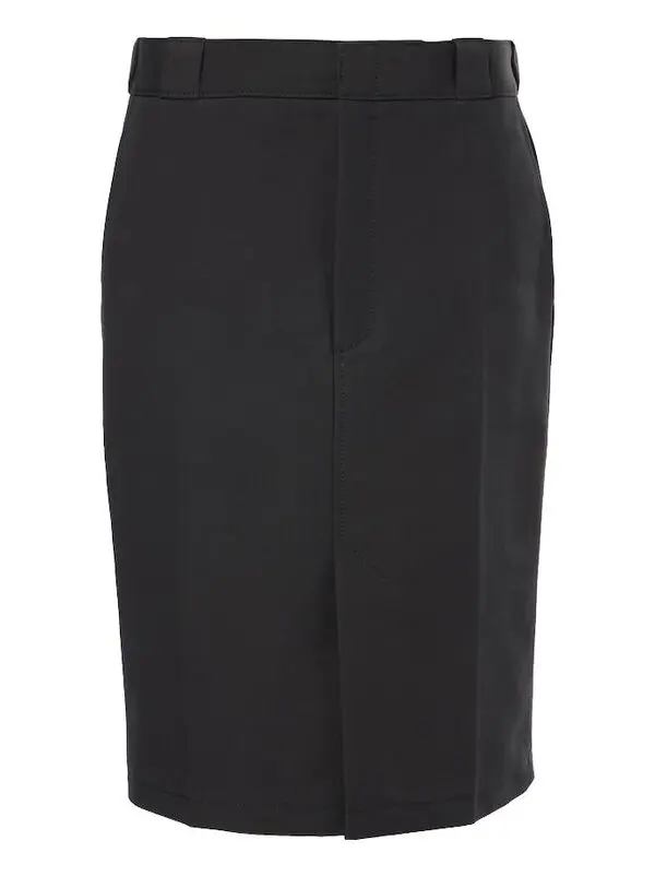 TOD'S Cotton Midi Skirt - Black