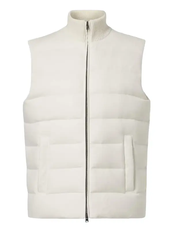 Herno Silk And Cashmere Padded Vest - White