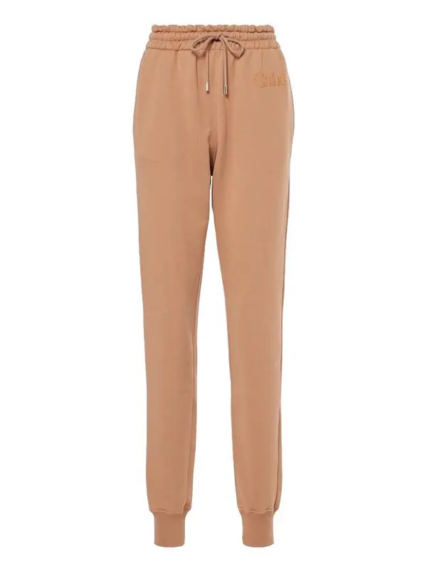 Chloé Cotton Fleece Sweatpants - Pink