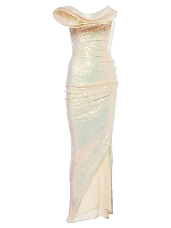 Maticevski Exhilarate Sequined Gown - White