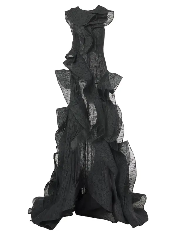 Maticevski Spiral Ruffled Gown - Black