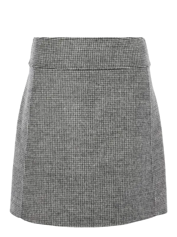 Max Mara Stone Houndstooth Mini Skirt - Black