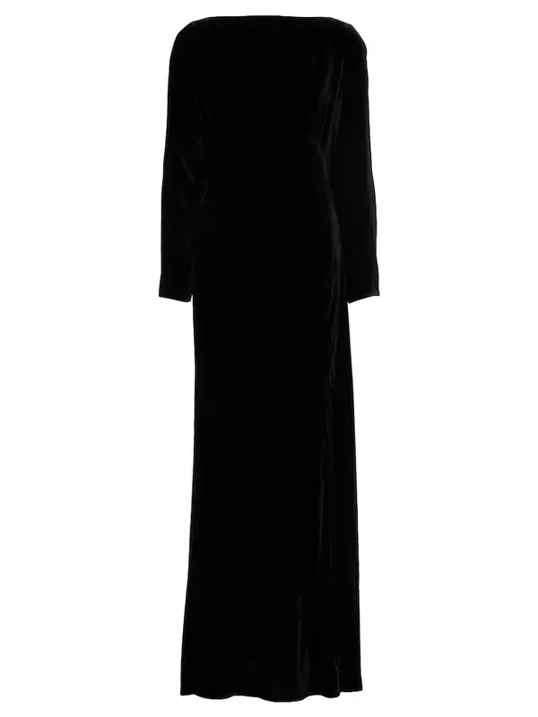 Rixo Devina Velvet Maxi Dress - Black