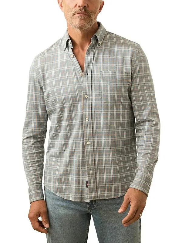 Faherty Brand Coastline Knit Plaid Button Down Shirt - Autumn Storm Plaid