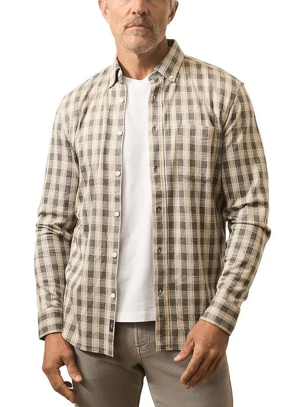 Faherty Brand Coastline Knit Plaid Button Down Shirt - Valley Grounds Plaid