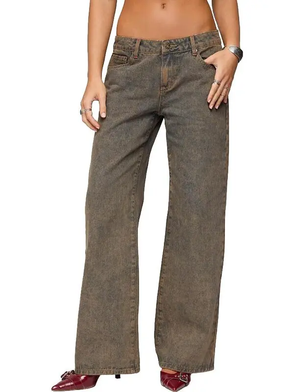 EDIKTED Ace Relaxed Jeans - Brown-washed