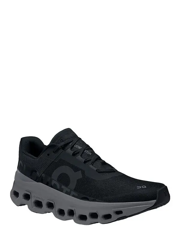 On Cloudmonster Road Running Sneakers - Black Magnet