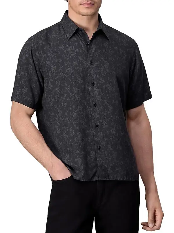 Rag & Bone Dalton Floral Classic Fit Button Down Shirt - Black Floral