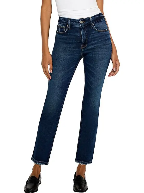 Good American Soft Touch Straight Leg Jeans - Indigo