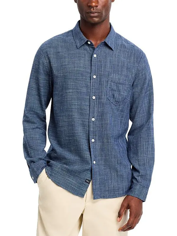 Rails Wyatt Regular Fit Button Front Shirt - Navy Etch