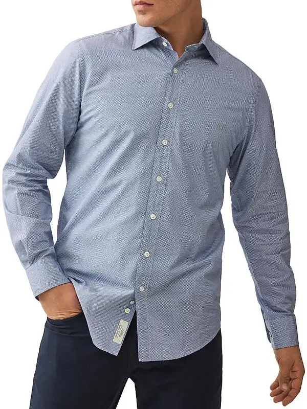 Rodd & Gunn Glenhope Slim Fit Button Front Shirt - Bluejay