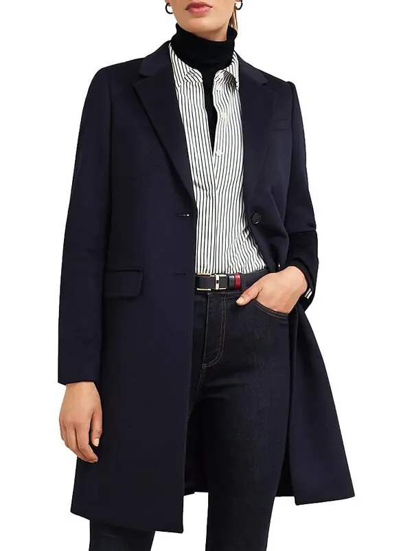 HOBBS LONDON Cavendish Wool Coat - Navy