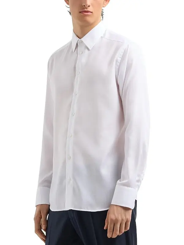 Emporio Armani New York Regular Fit Dress Shirt - Solid White