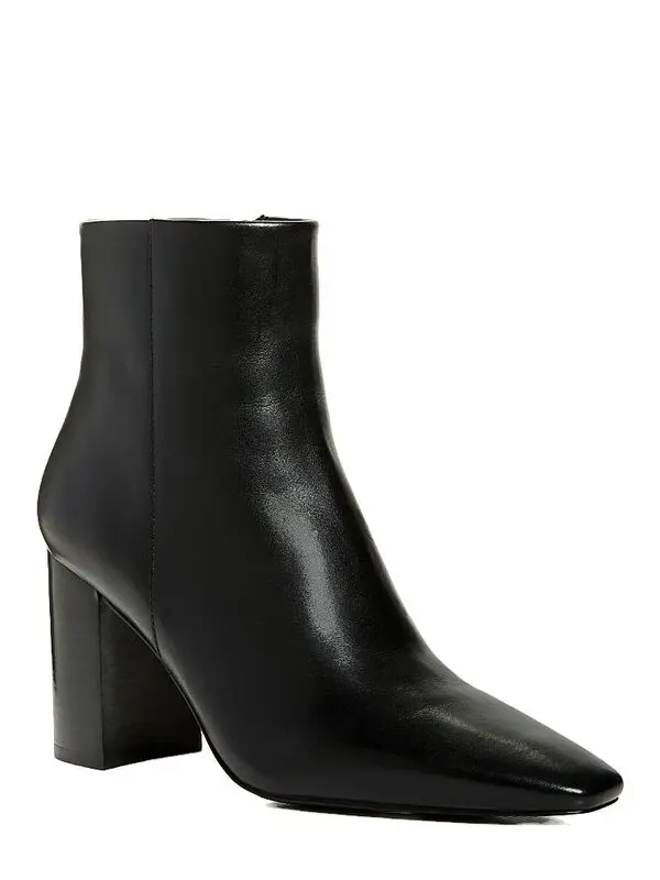 Aqua Ana Leather Boots - Black Leather