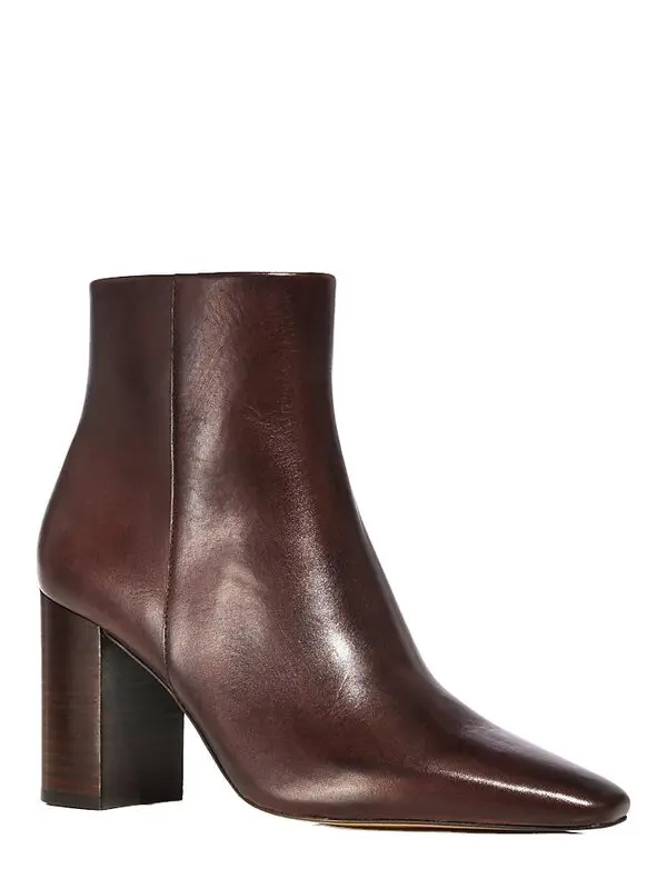 Aqua Ana Leather Boots - Brown Leather