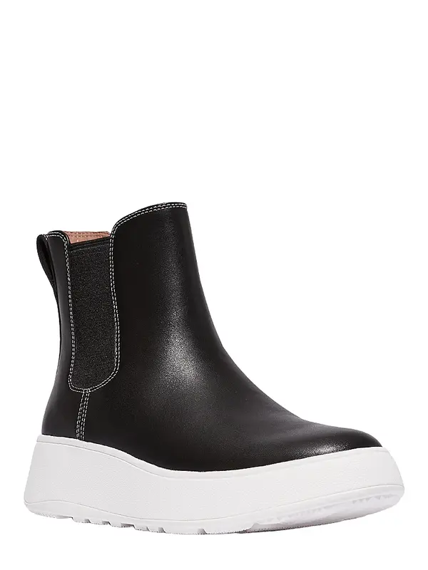 Fitflop F-mode Contrast Stitch Flatform Chelsea Boots - Black