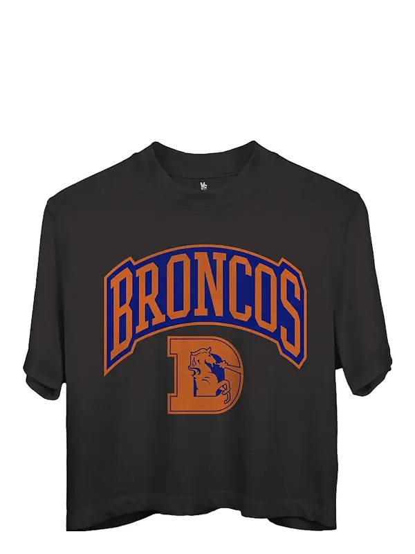 Junk Food Clothing Nfl Denver Broncos Blitz Crop Tee - Black
