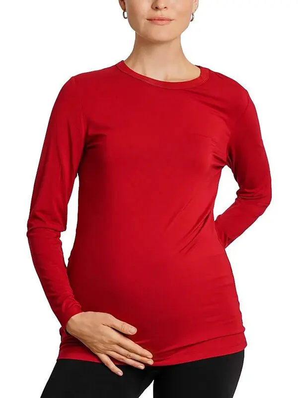 NOM MATERNITY Liv Long Sleeve Tee - Merlot