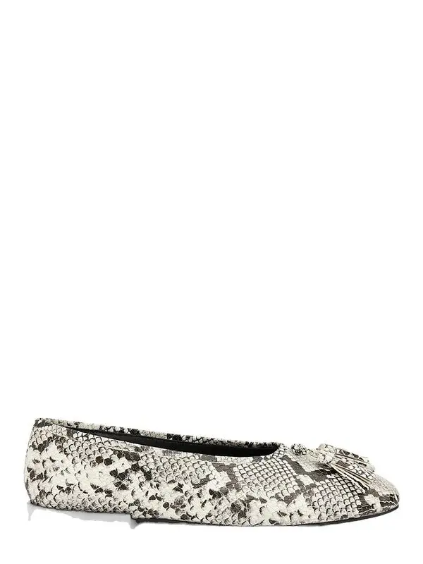 Whistles Cilou Snake Embossed Ballet Flats - Grey