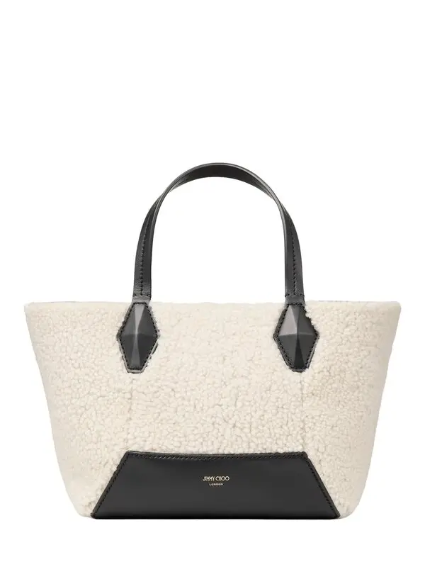 JIMMY CHOO Diamond Small Shearling Tote - Neutral