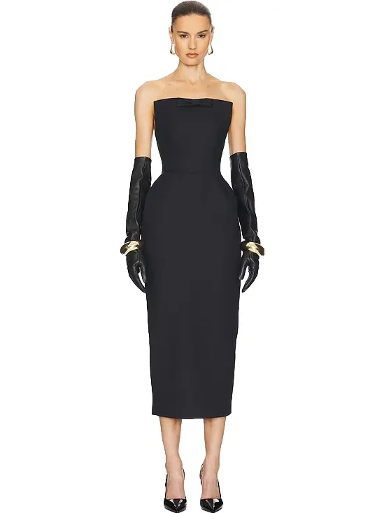 HELSA The Curve Dress With Bow - Black