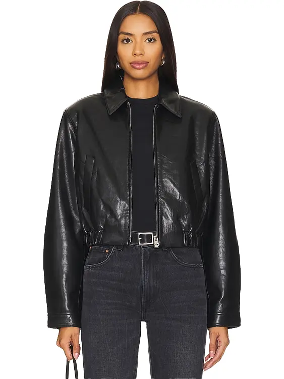 AGOLDE X Shoreditch Ski Club Essie Cropped Jacket - Black