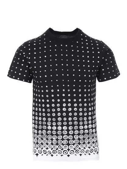 10 CORSO COMO Cotton Jersey T-shirt With Circles Print - Black - Ivory Print