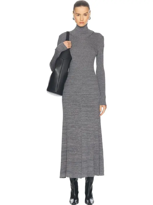 Moncler Turtleneck Knit Dress - Light Grey