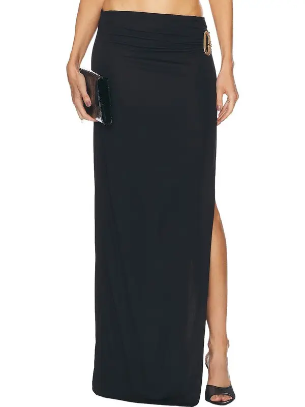 Casablanca Draped Maxi Skirt - Black