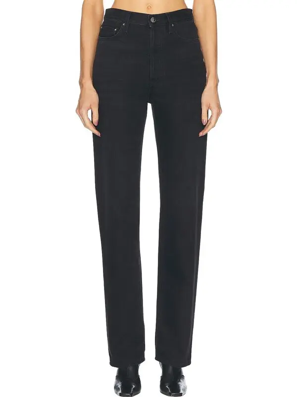 TOTEME Classic Cut Full Length Straight Leg Jeans - Faded Black