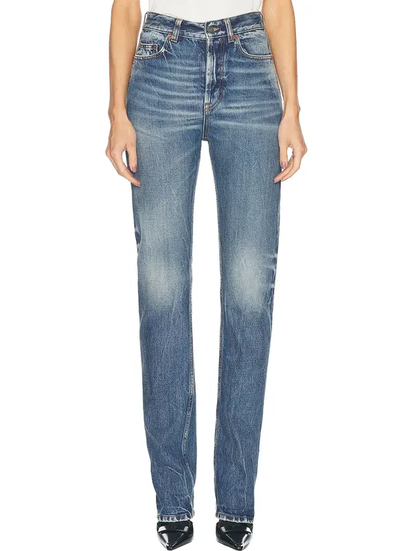 Saint Laurent 90s Slim Leg Jeans - 50s Blue