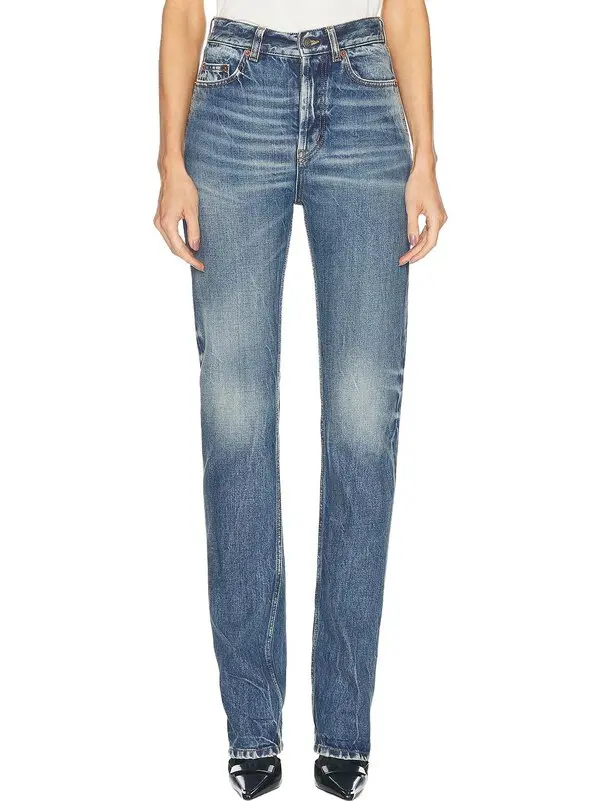 Saint Laurent 90s Slim Leg Jeans - 50s Blue