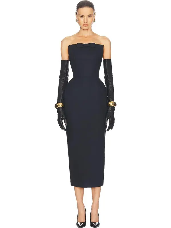 HELSA The Curve Dress With Bow - Black