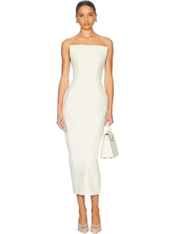 HELSA The Curve Dress With Bow - Cream