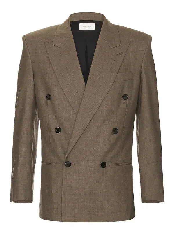 Saint Laurent Veste Armani Bascule Jacket - Taupe Chine