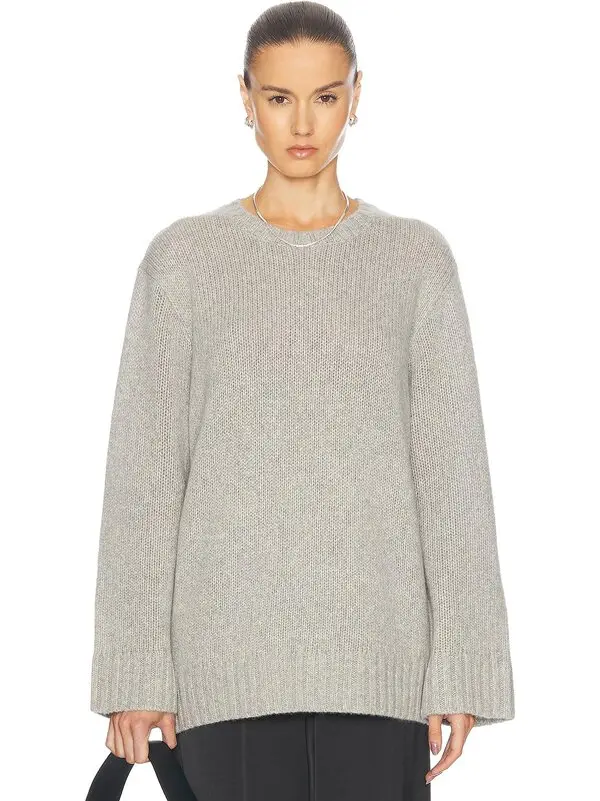 Jenni Kayne Cashmere Amelia Crewneck Sweater - Grey