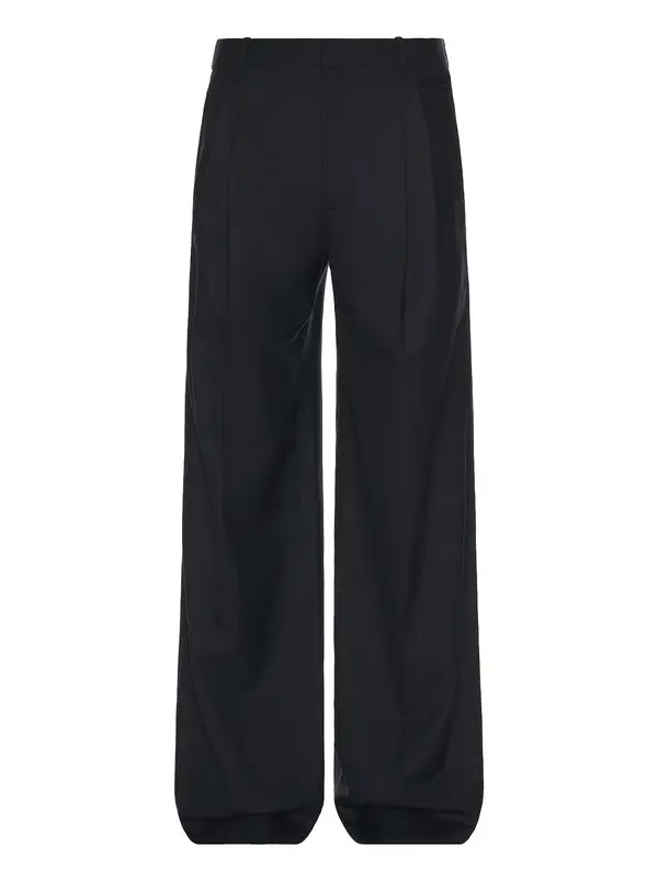 Saint Laurent High-waisted Allure Fit Trousers - Marine Fonce