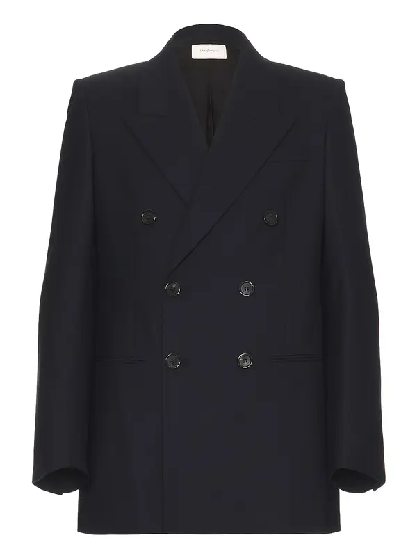 Saint Laurent Veste Alluree - Marine Fonce