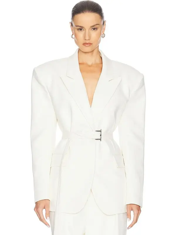 HELSA Belted Blazer - Cream
