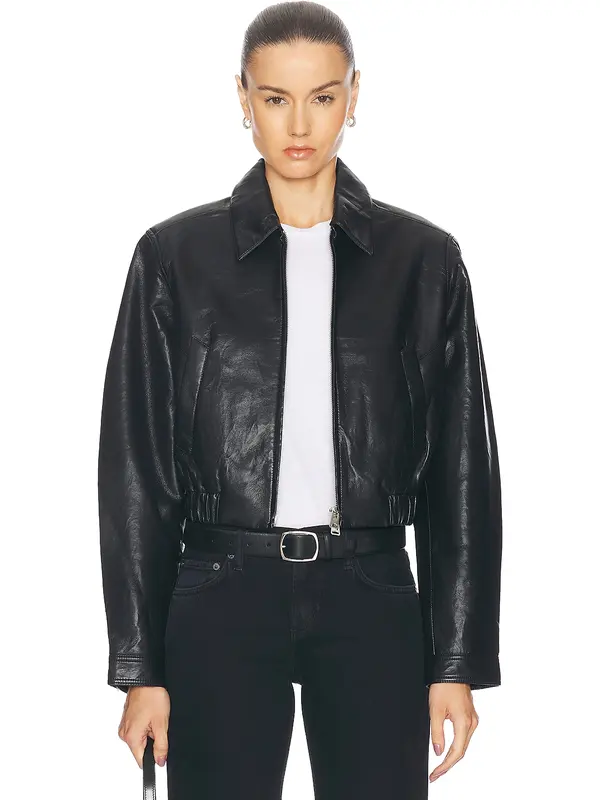 AGOLDE X Shoreditch Ski Club Essie Cropped Jacket - Black