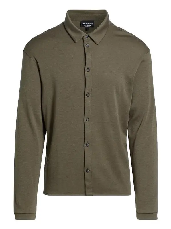 Giorgio Armani Button-front Cashmere Shirt - Green